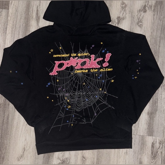 Sp5der | Jackets & Coats | Sp5der Pnk Hoodie Black | Poshmark